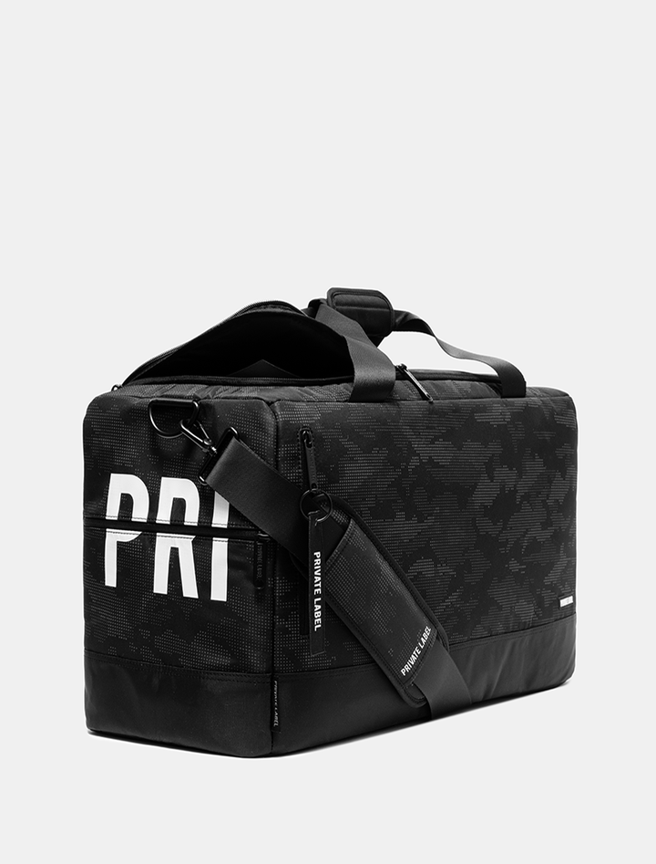 REFLECTIVE BLACK CAMO DUFFLE BAG - Private Label – PRIVATE LABEL